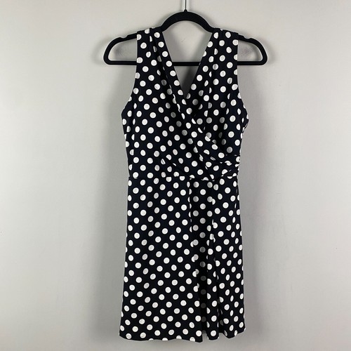 Lands End Swim Dress Swimsuit Size 12 DDD Black White Polka Dot | eBay