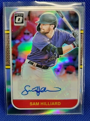 2021 Panini Donruss Rookie Auto Sam Hilliard #RS87-SH Retro Rockies ...