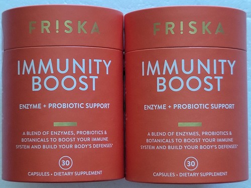 2 x FRISKA Enzyme+Probiotic Support IMMUNITY BOOST 30 capsules - READ ...