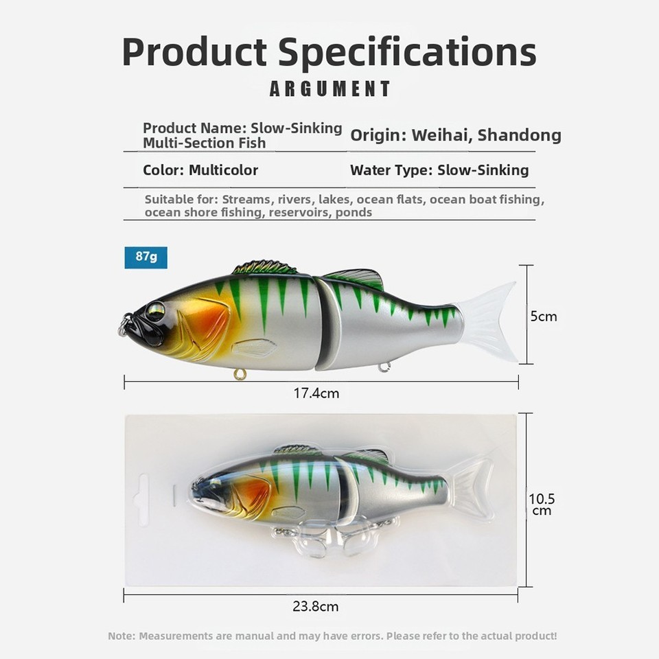 Detachable Tail Wing Hard Baits Beach Fishing 3D Fish Eyes Elastic Tail ...