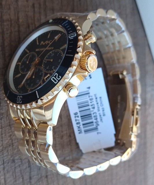 Michael Kors Mens Bayville Chronograph Stainless Steel Watch Gold ...