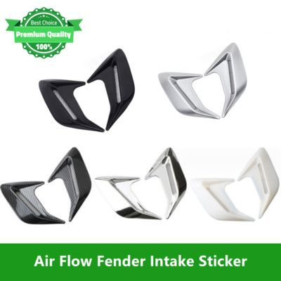 2pcs Car Decorative Side Vent Air Flow Fender Intake Sticker Black ...