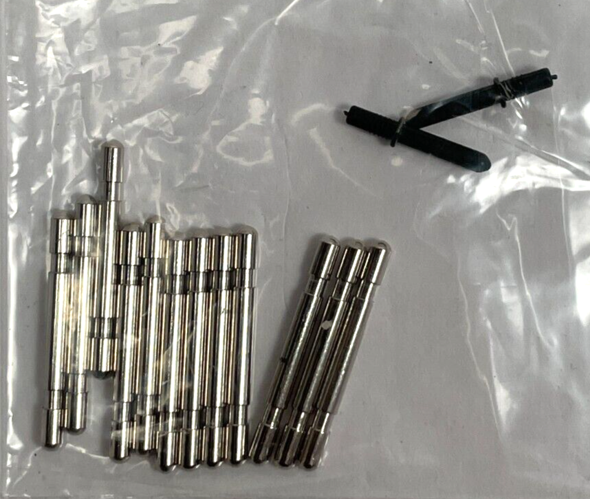 LIONEL O-27 GAUGE 2.5 (26mm) 12 STEEL RAIL PINS + 2 INSULATED TRACK ...