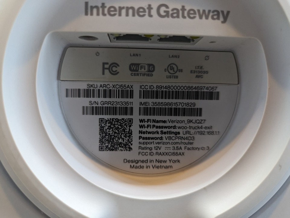 Verizon 5G LTE Internet Gateway Home Router Wi-Fi Hotspot White Only | eBay