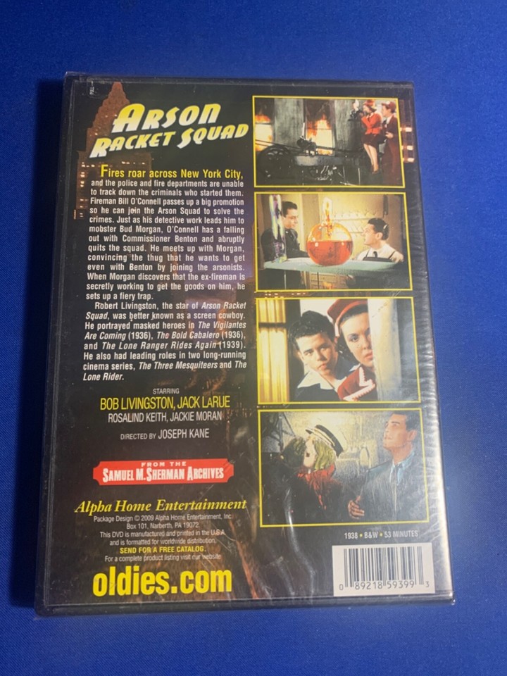 Arson Racket Squad (DVD) Classic Collector’s Series..........BRAND NEW ...