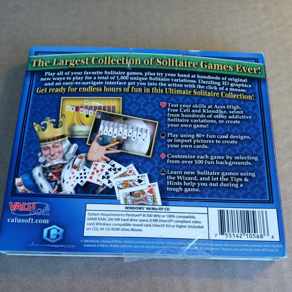 Ultimate Solitaire 1000 Unique Games (PC) (Jewel with Slip Case) | eBay