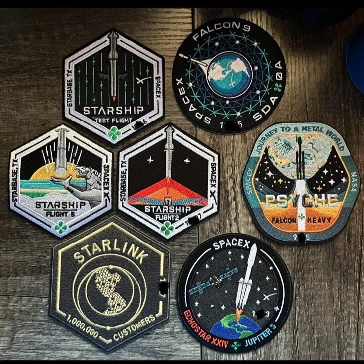 7 Authentic New SpaceX Mission Employee Patches Lot Serial Numbered ...