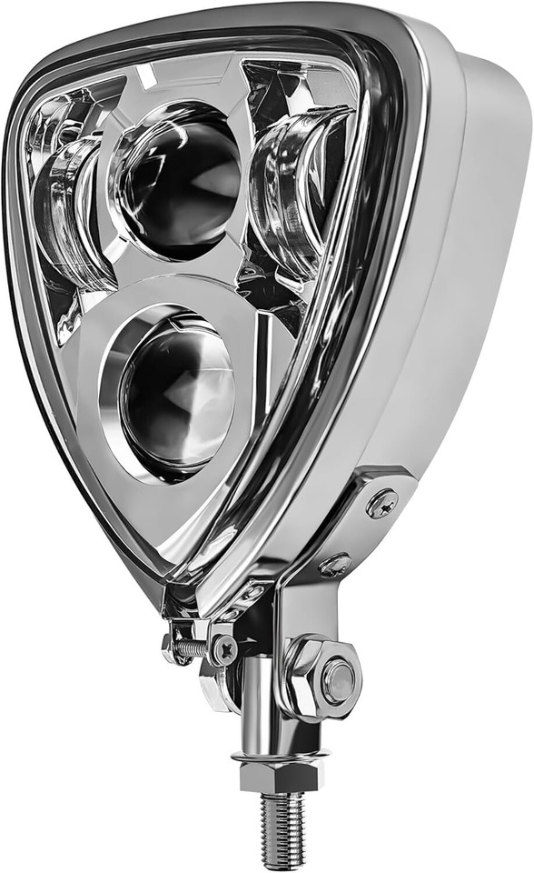 Universal Motorcycle LED Headlight Triangle Headlamp for Harley Honda ...