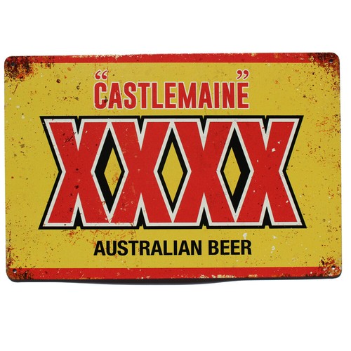 2x Tin Sign 200x300mm Gastlemaine Australian Beer Man Cave Bar Retro ...