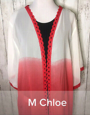 BNWT LuLaRoe Size M 10/12 Chloe Bohemian Overlay Red White Ombre $54 | eBay