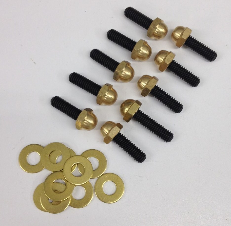 Softail low profile BRASS ACORN Rear Fender Strut Bolts 05-06 FLSTN hd ...