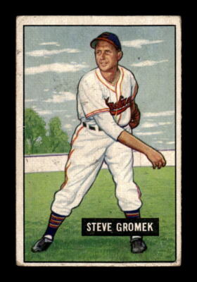 1951 Bowman Baseball #115 Steve Gromek Very Good Creased Cleveland ...