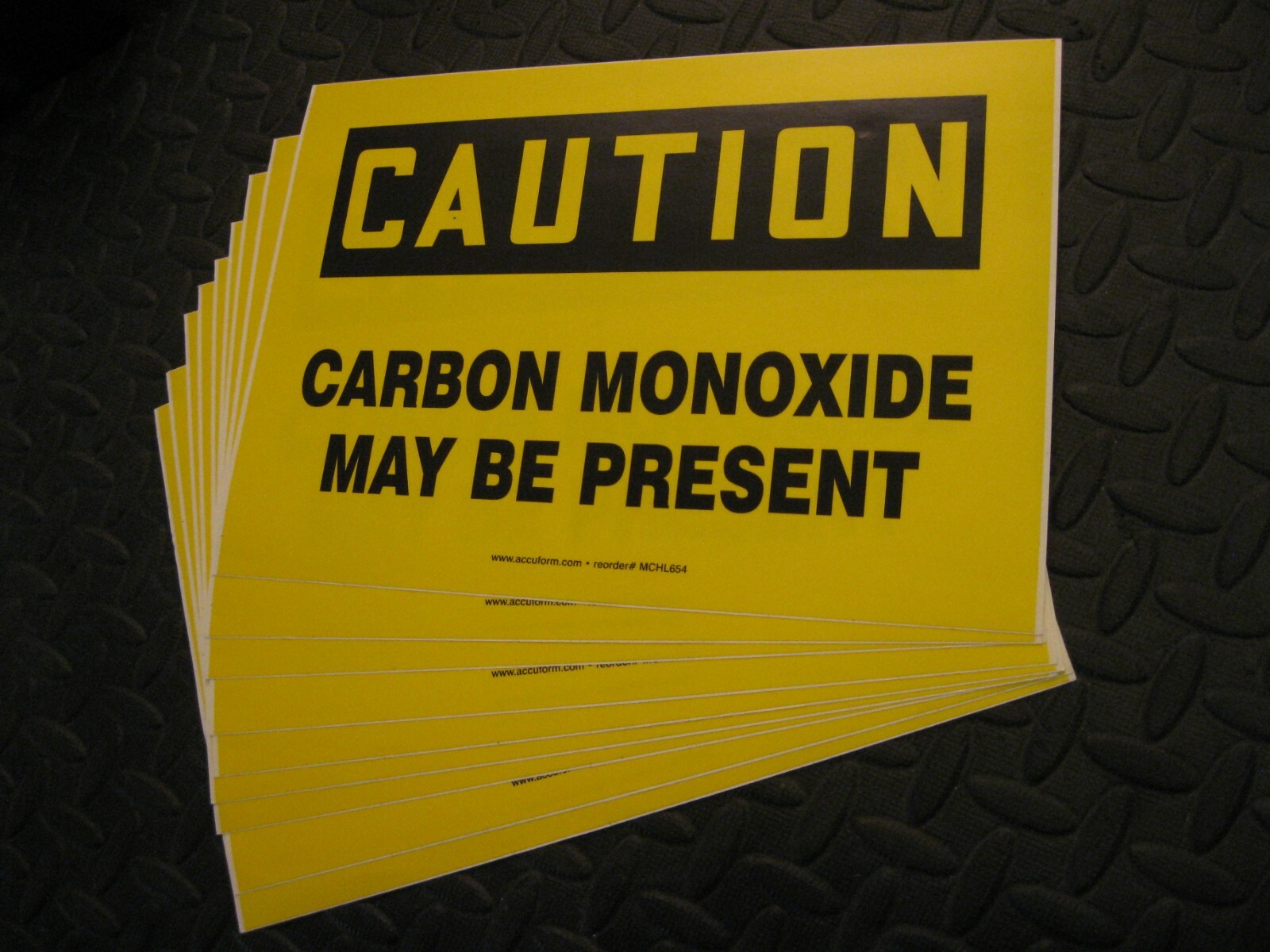 CAUTION CARBON MONOXIDE 7" X 10" Sticker 9pc Lot Accuform | eBay