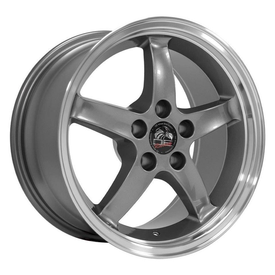 17x9 Rims Fit Mustang Cobra R Style DD Wheels Gunmetal Mach'd SET | eBay