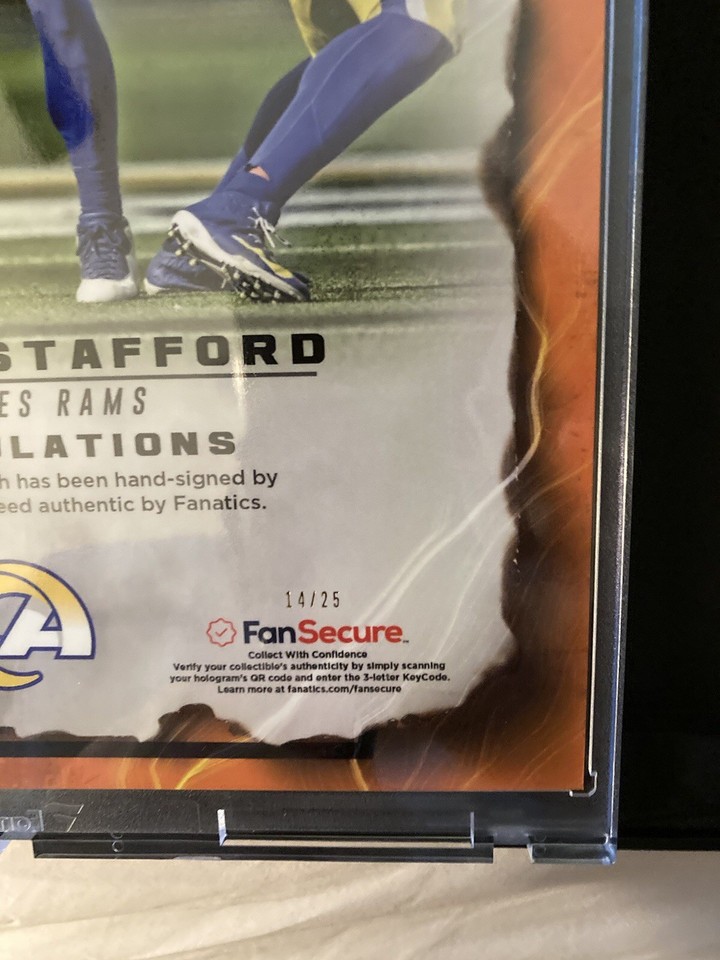 Matthew Stafford Fanatics Emanate Rare Orange Variant 14/25 LA Rams ...