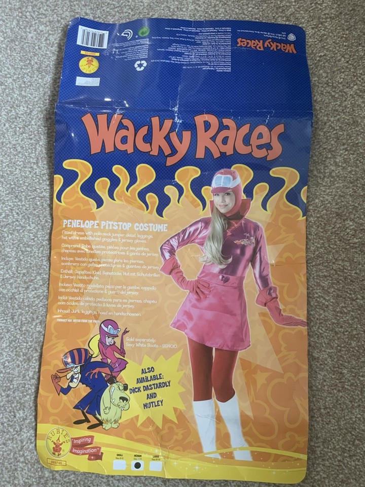 Penelope Pitstop Women's Costume Wacky Races Cartoon Adult Fancy Dress ...