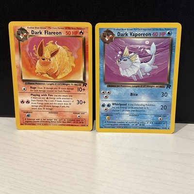 Pokémon Dark Flareon TCG Card 35/82 Dark Vaporeon 45/82 | eBay
