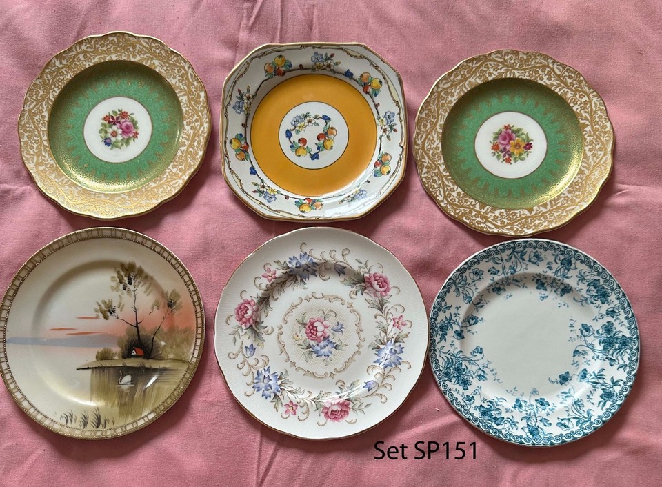 Sets of 6 Vintage Mismatch China Tea Plates. Discounts for quantity on ...