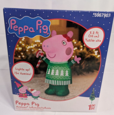 Peppa Pig Gemmy 3.2 FT LED In Green Dress Christmas Inflatable Yard ...