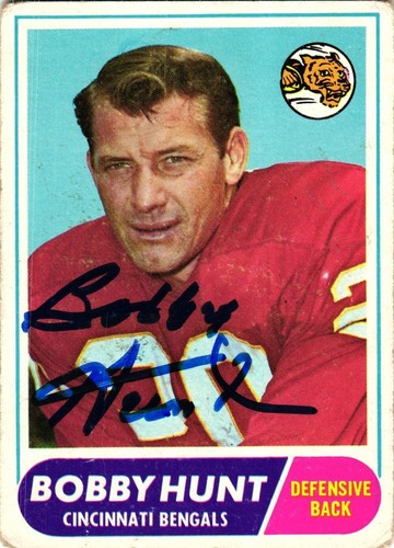 Bobby Hunt #122 Signed 1968 Topps MLB Football Bengals AUTO card | eBay