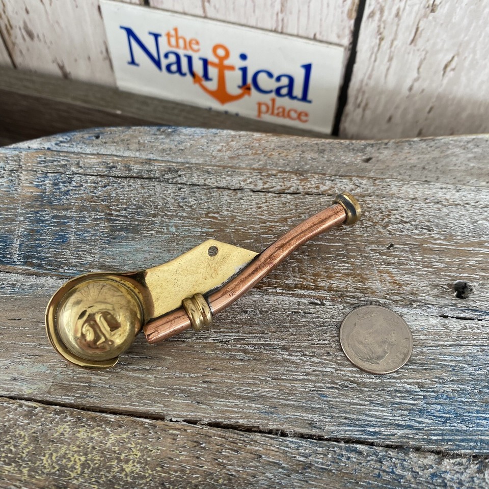 Brass & Copper Boatswain Whistle, Bosun Call Pipe For Navy, Nautical ...