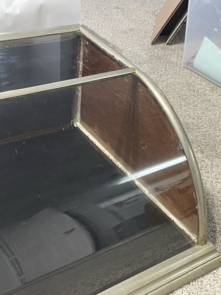 Charming Vtg Curved Store Countertop Display Case -Drawbridge Type Door ...