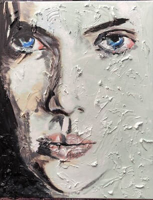 “Lucy”, #michaelscottwoodcock Gritty Oil Painting Canvas Art Original ...