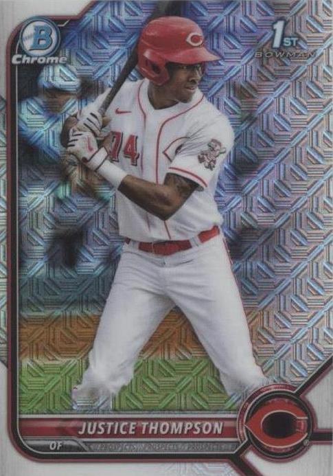 2022 Bowman - Chrome Prospects Justice Thompson #BCP-59 Mojo Refractor ...