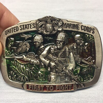 Vintage USMC Marines Belt Buckle 1982 Great American Buckle Co. Corps ...