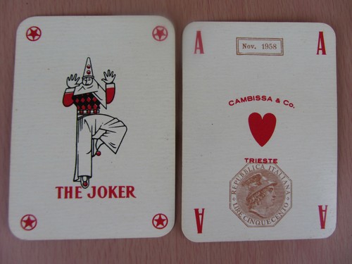 1958 ITALIAN SINGLE PLAYING CARD JOKER CAMBISSA TRIESTE RED JOLLY | eBay