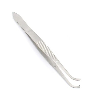 IRIS EYE DRESSING Tissue Forceps 4'' Full Curved Surgical Instruments ...