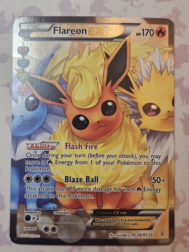 RAW! Pokémon TCG 2016 XY Generations Flareon EX Full Art RC28/RC32 | eBay