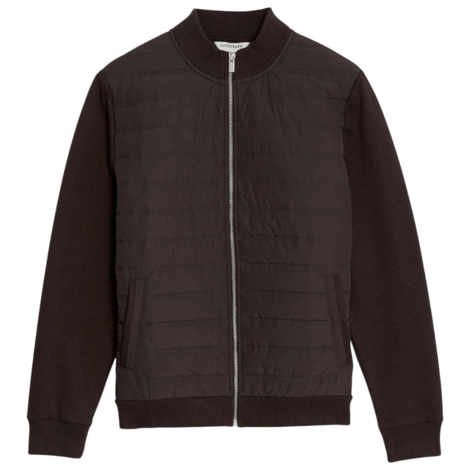 Mens M&S AUTOGRAPH Quilted Bomber Jacket Blue Black Brown Sizes M 3XL ...