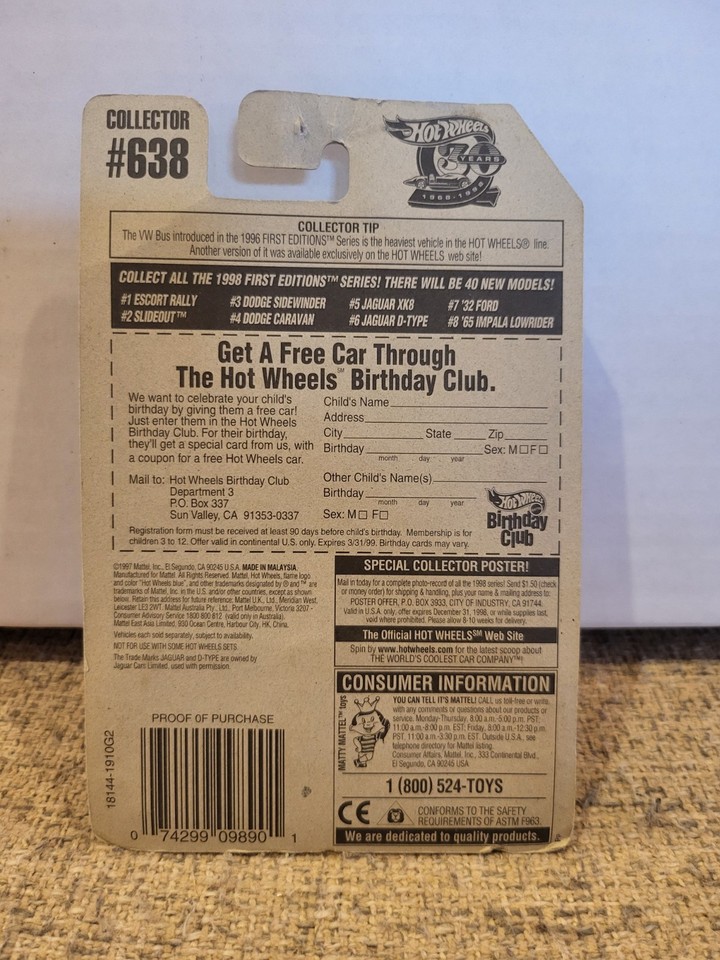 Hot Wheels - 1998 First Editions - Jaguar D-Type - No. 638 | eBay