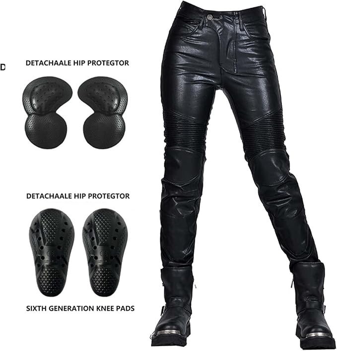 Womens Motorcycle Riding Leather Racing Pants Gear Breathable ...