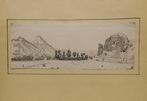 Erich Hesse 44 " View IN The Country At Megara 1944 " Wood Carving Sign ...