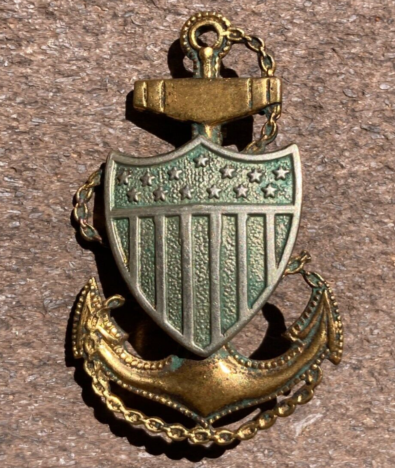 WWII USCG Coast Guard Chief Petty Officer CPO Cap Hat Badge | eBay
