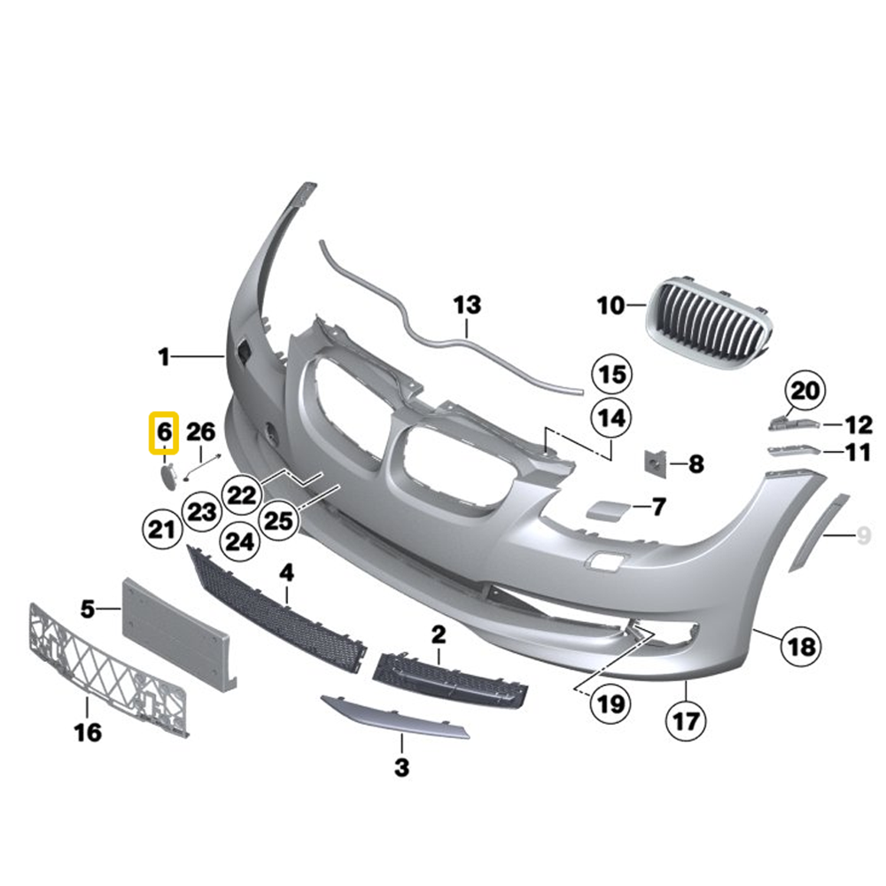 For BMW E92 E93 3-Series LCI 328i 335i Front Bumper Tow Hook Cover Cap ...