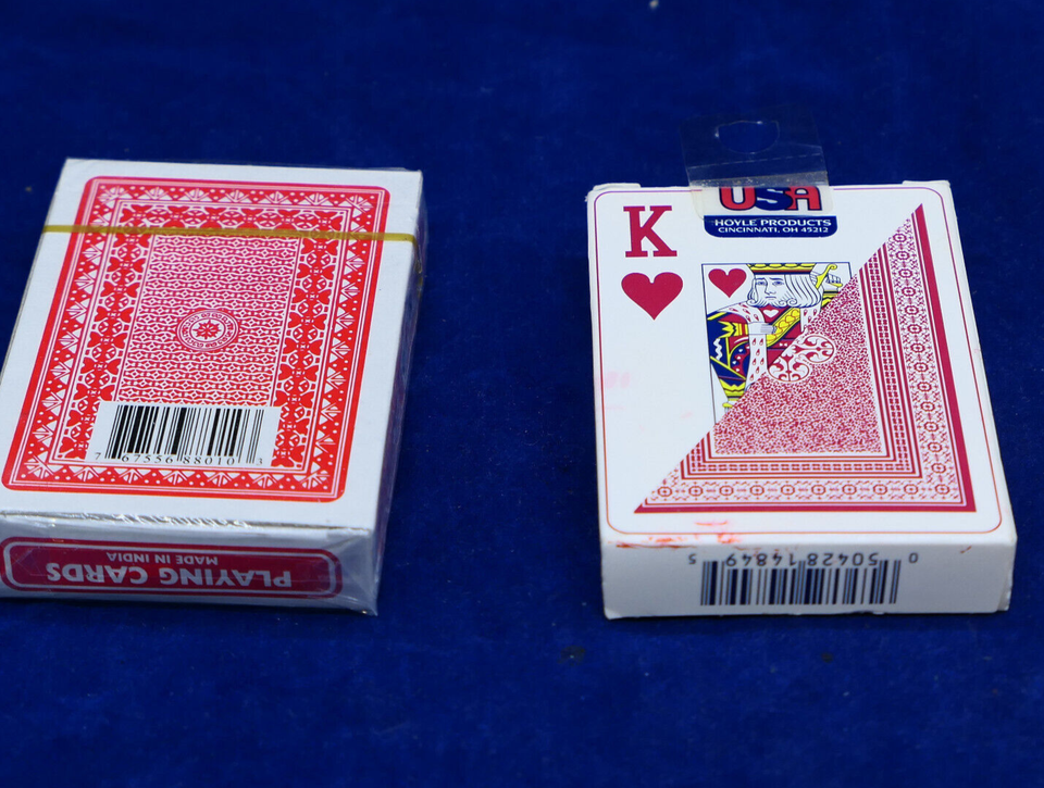 Red N Blue Plastic-Coated Playing Cards Made In India & CVS Jumbo Cards ...