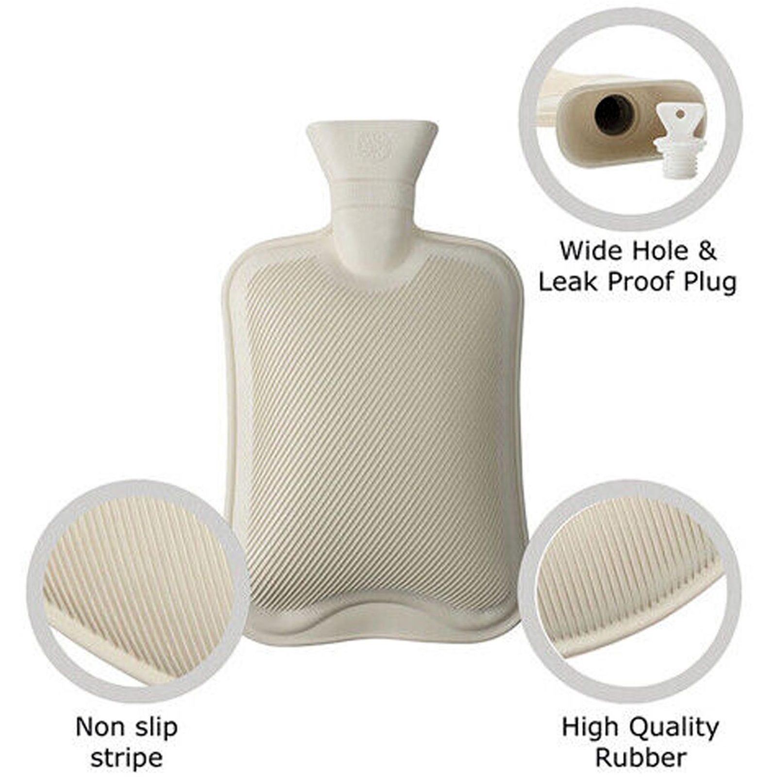 3 x Hot Water Warm Bottle Natural Rubber Warmer Pain Relief Heat Aching ...