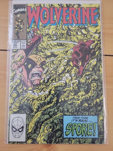 Wolverine #22 March 1990 Marvel Comic Book This Time It's Real SPORE | eBay