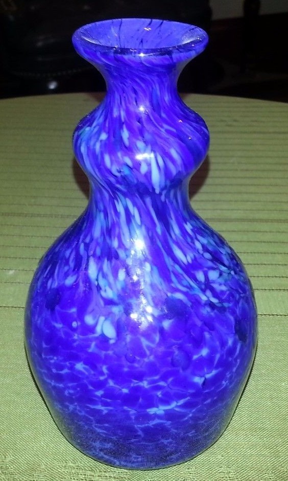 6.5" Handblown Blue Single Stem Bud Vase from Bogenrief Studios | eBay