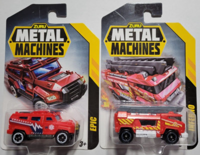 ZURU ~ Metal Machines ~ Lot of 2 ~ Epic ~ Inferno ~ Fire Truck ~ Rescue ...