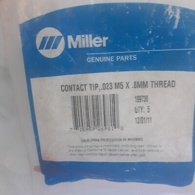 Miller 199730 Contact Tip, .023 M5 x .8Mm Thread Qty 5 | eBay