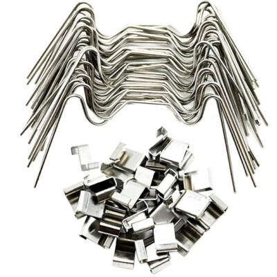 50 Pcs Greenhouse Glass Pane Glazing Fixing Clips Stainless Steel W & Z ...