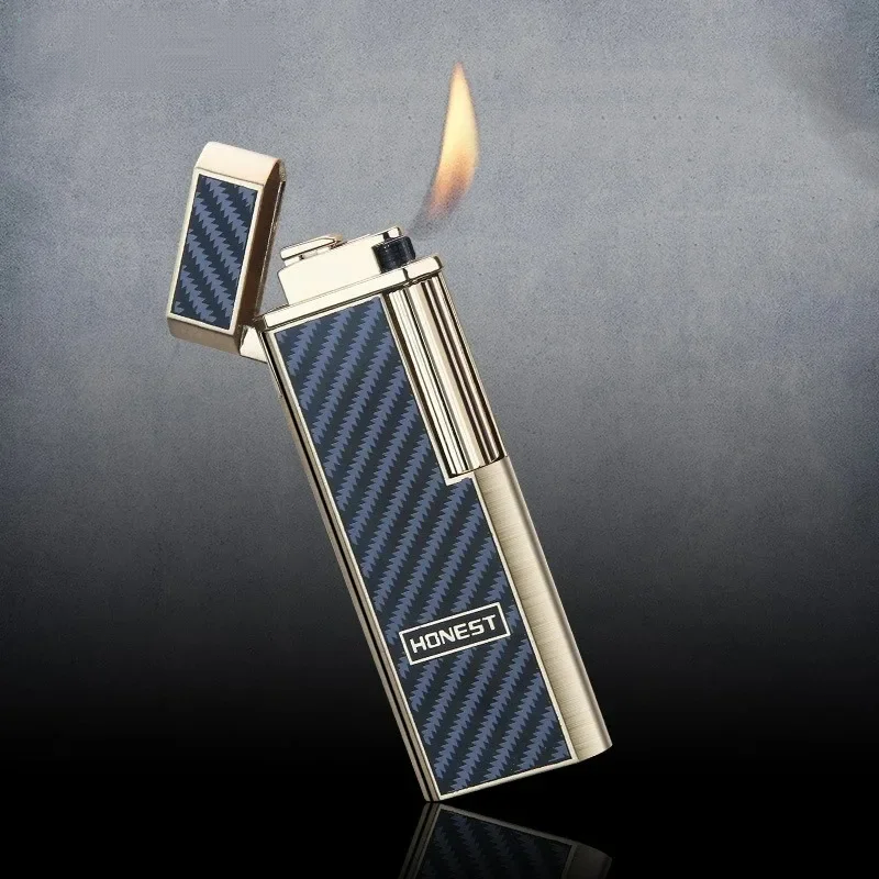 New Windproof Butane Strong Gas Lighter Retro Grinding Wheel Metal ...