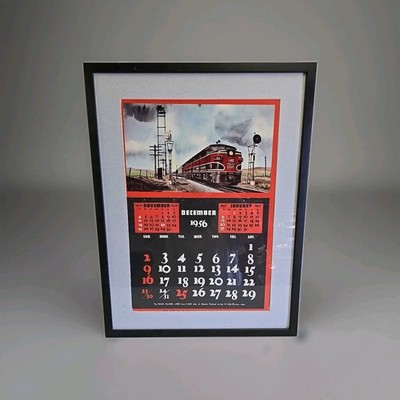 Vintage Framed Original 1957 CRI&P Railroad Rock Island Route Calendar ...