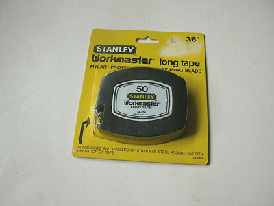 Vintage Stanley Workmaster Long Tape Reel 34-250 Tape Measure 50 feet ...