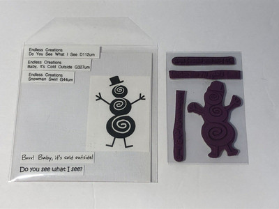 Endless Creations 3 Winter Christmas Stamp - Snowman, Brrr! Cold, See What I See | eBay