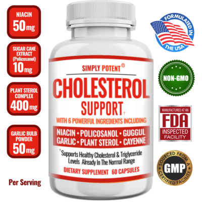 Cholesterol Support Supplement - Heart Health & Lipid Control | 60 ...